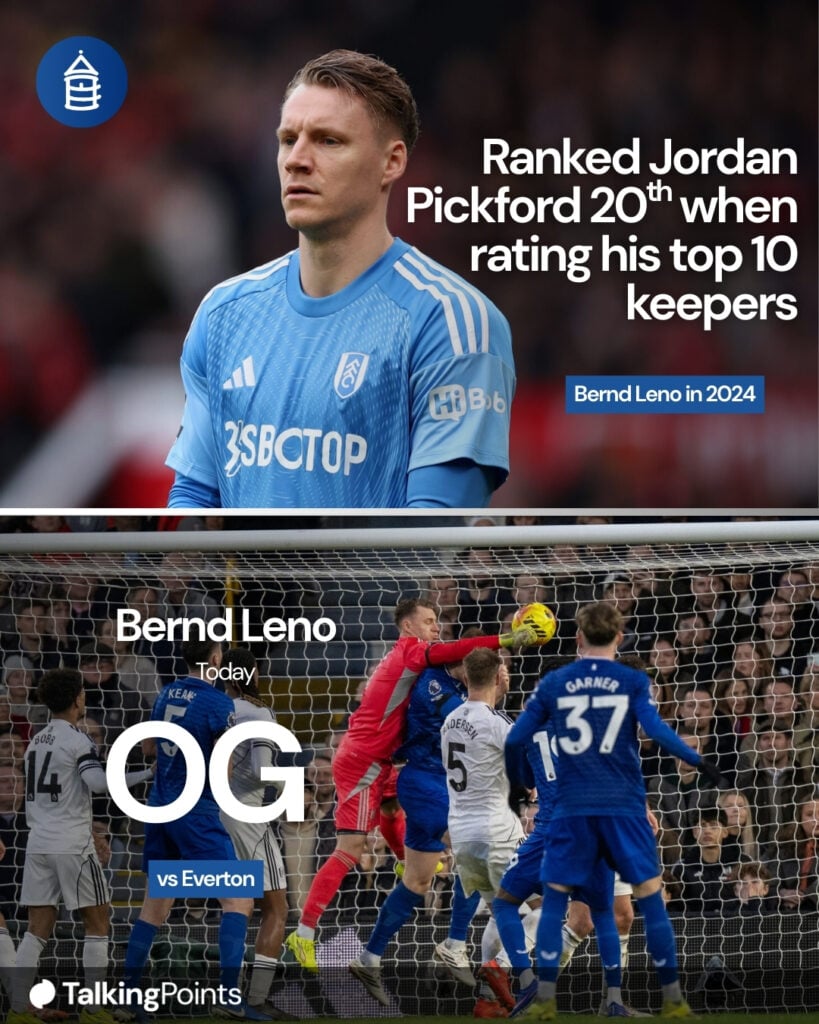 Jordan Pickford has last laugh after previous Bernd Leno mockery as ...